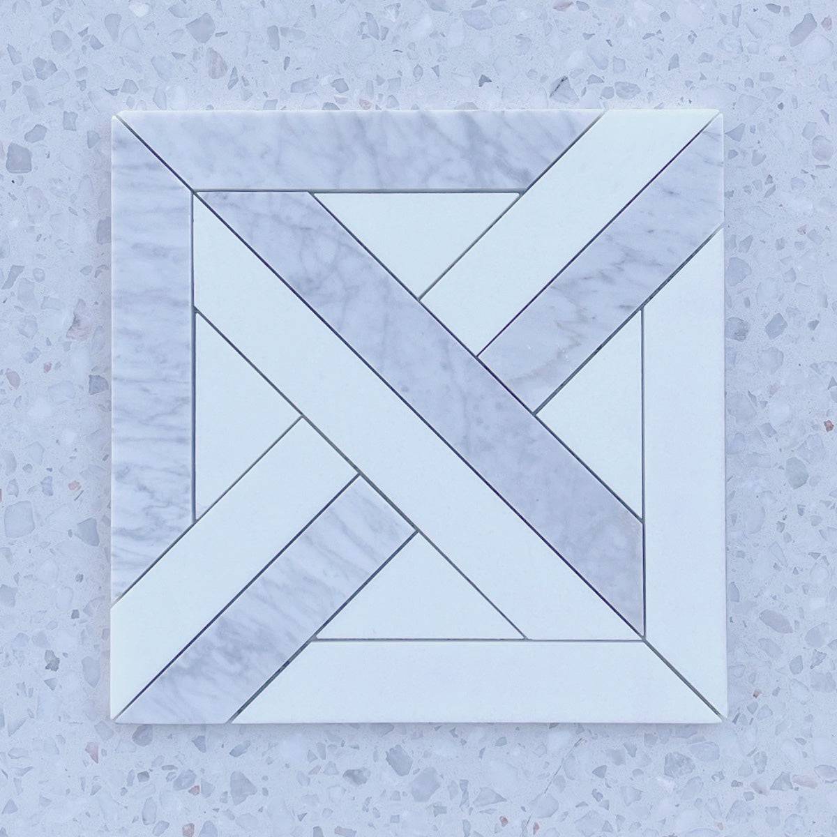 Jumbo Intarsio Carrara and Thassos Marble Mosaic | Buy Stone Mosaic ...