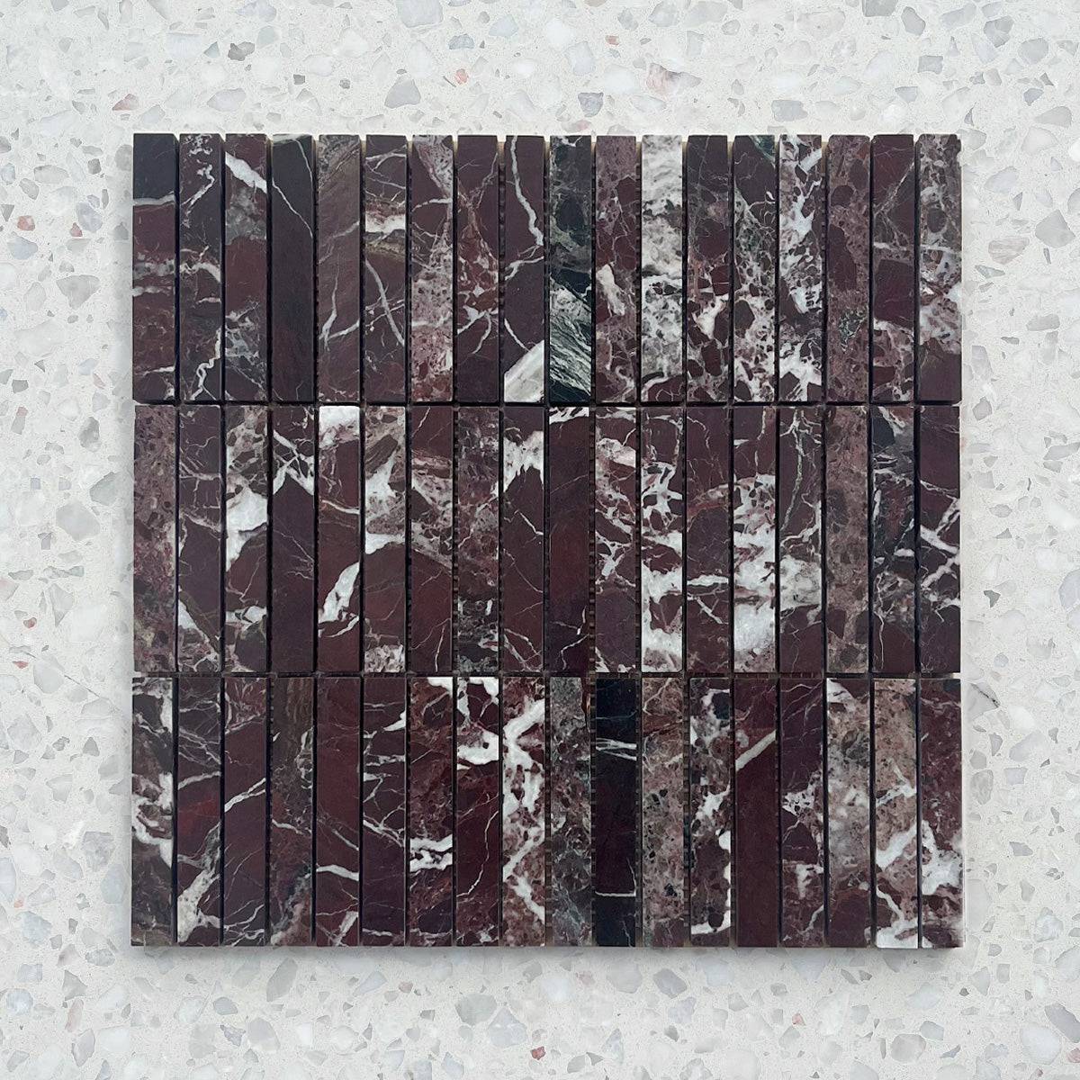 Kit Kat Rojo Viola Marble Finger Mosaic | Buy Porcelain Mosaic Tiles ...