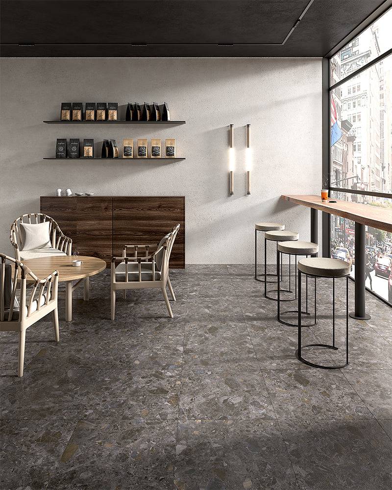 Navarre Charcoal Terrazzo Porcelain | Buy Floor & Wall Tiles – Stone ...