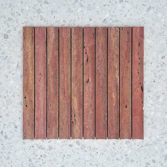 Rosso Concave Travertine Mosaic | Buy Stone Mosaic | Australia – Stone ...