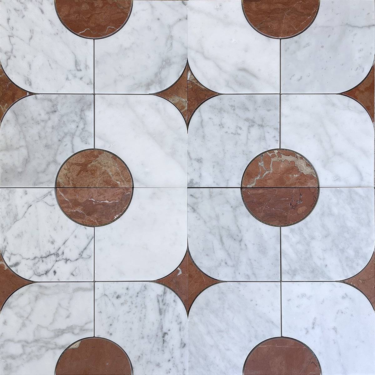 Carrara Rosso Stella Cupola mosaic | Buy Marble Mosaic | Australia ...