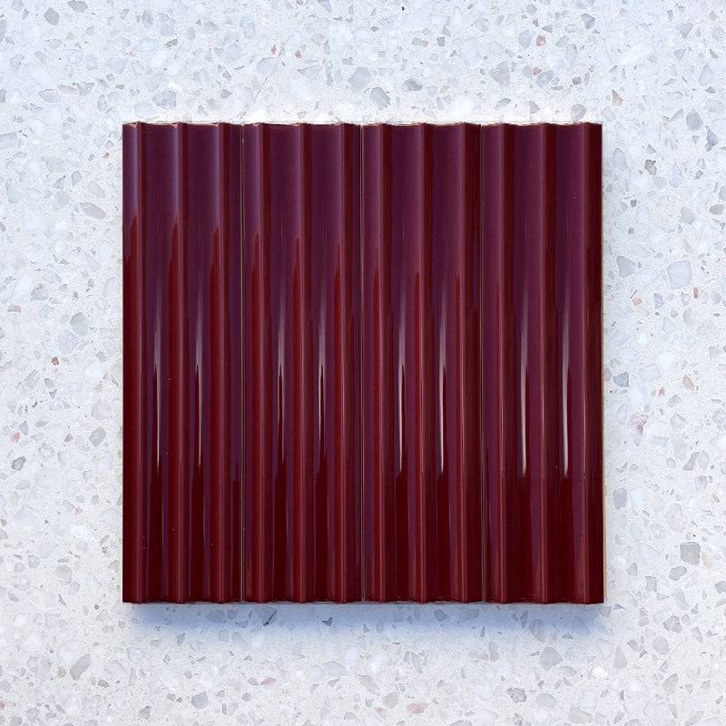 Bologna Decor Maroon Concave Italian Porcelain | Buy Concave Wall Tile ...