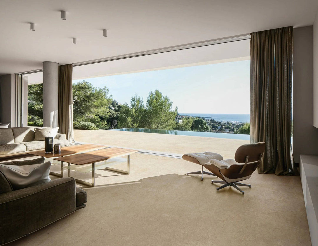Cappella Sand Crosscut Travertine Italian Porcelain | Buy Floor Tiles ...