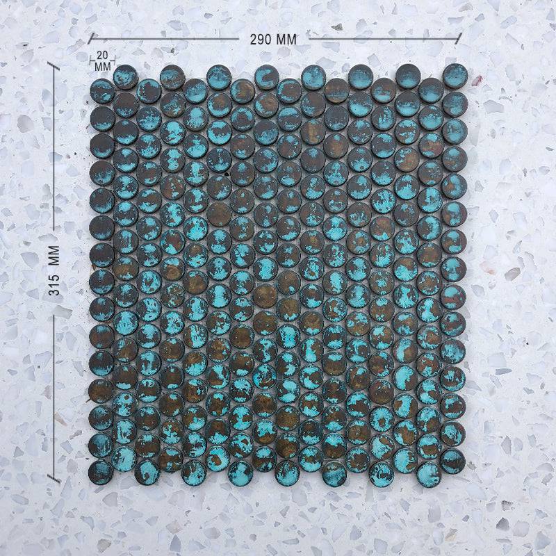 Copper Deluxe Jade Penny Round Mosaic