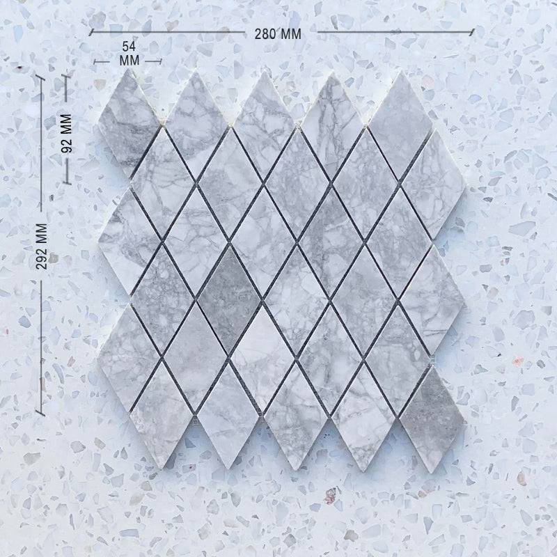 Super White Diamond Mosaic – Stone and Tile Projects