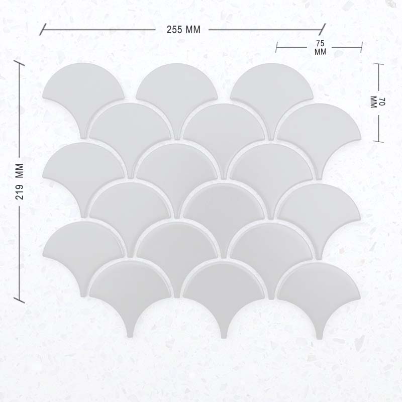 Petersburg Fan Shape Black Porcelain Mosaic | Stone and Tile Projects