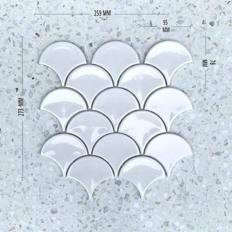 Fan Shape Bianco Porcelain Mosaic | Buy Porcelain Mosaic | Australia ...