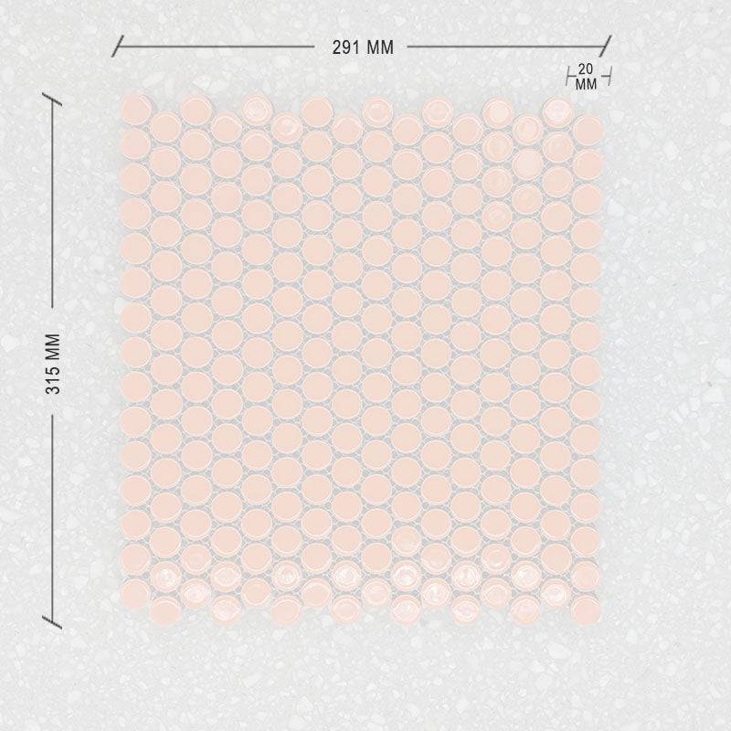 Orange Penny Round Mosaic 20 Dia | Buy Porcelain Mosaic Tiles – Stone ...