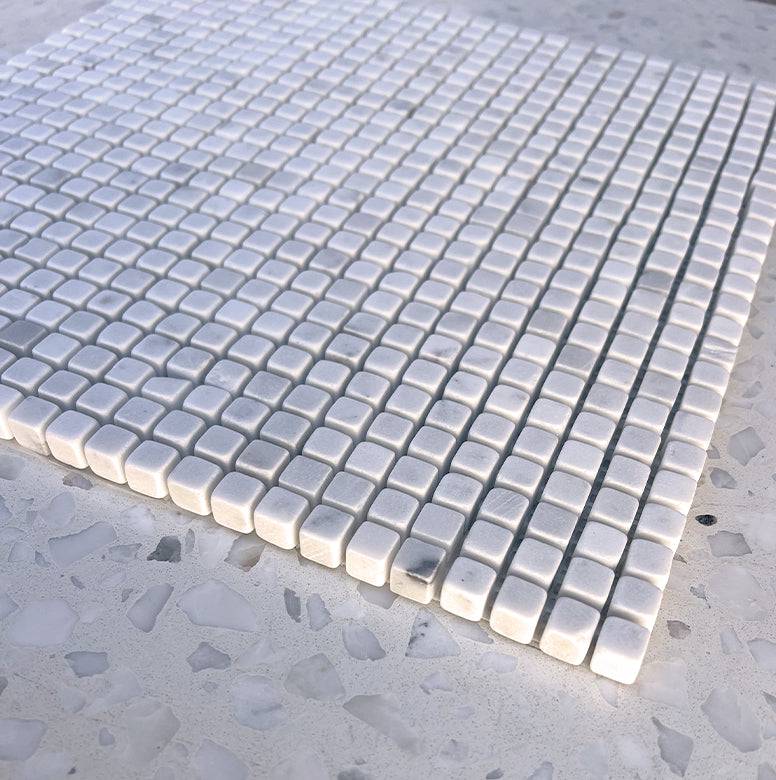 Carrara Pixel Marble Mosaic | Buy Square Marble Mosaic | Australia ...