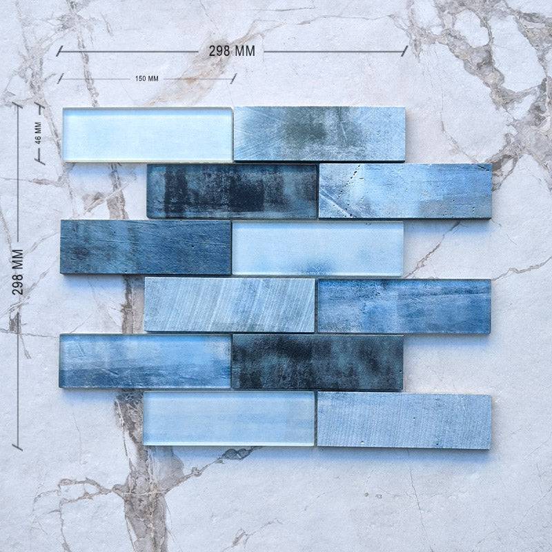 Sublime Blue Spanish Glass Subway Mosaic – Stone and Tile Projects
