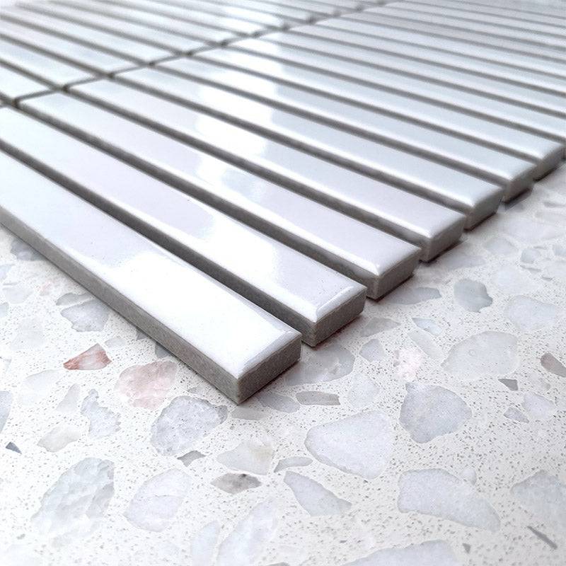 Slim Kit Kat White Mosaic 145x15 – Stone and Tile Projects
