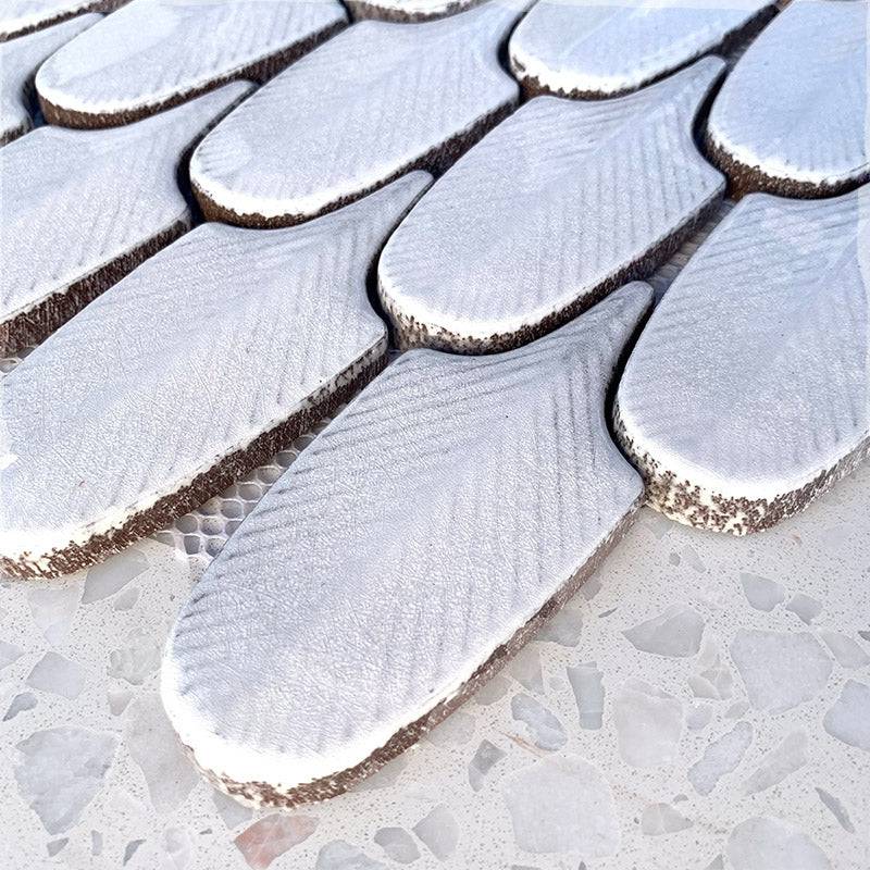 White Gloss Leaf | Shop Porcelain Mosaic Tiles | Australia Sydney ...