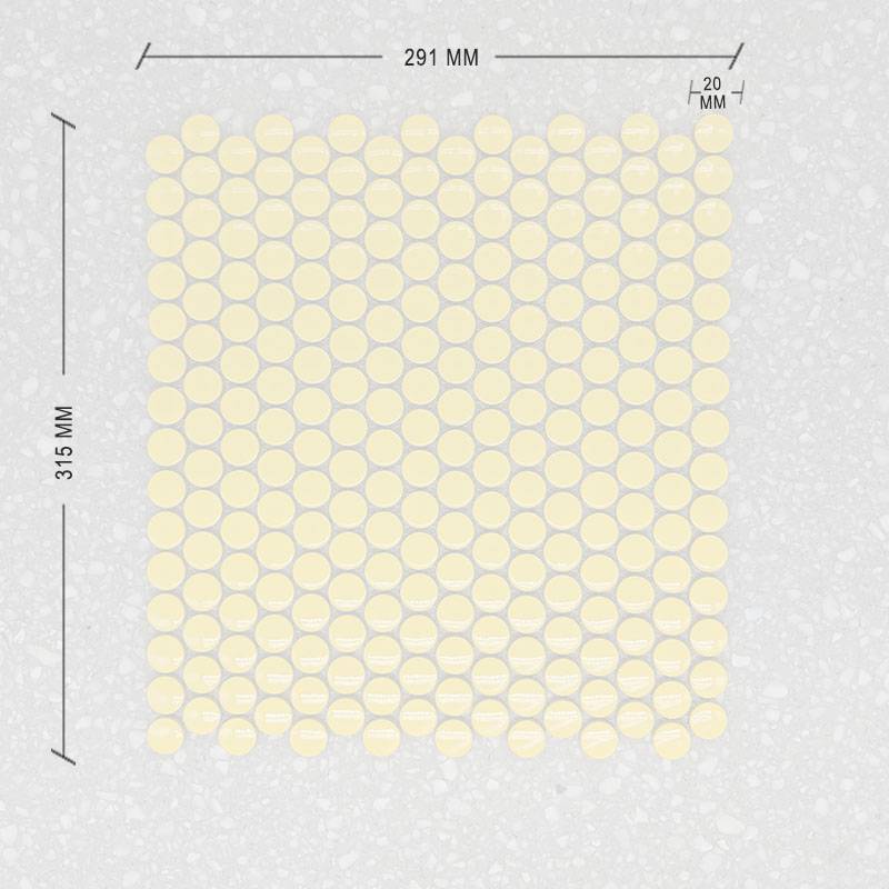 Yellow Penny Round Mosaic 20 Dia | Buy Porcelain Mosaic Tiles – Stone ...