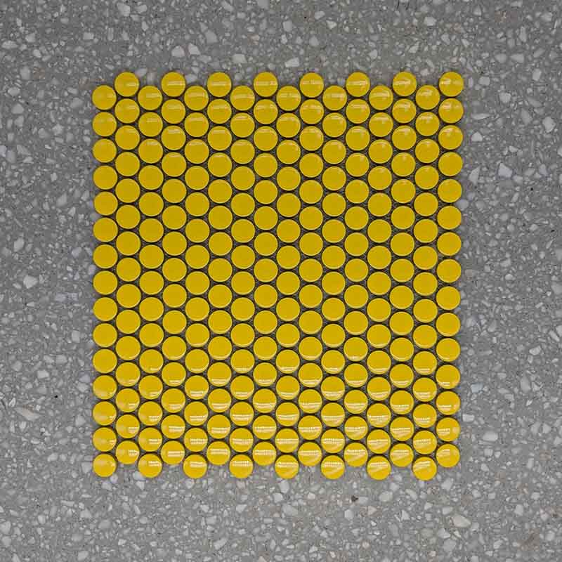 Yellow Penny Round Mosaic 20 Dia | Buy Porcelain Mosaic Tiles – Stone ...