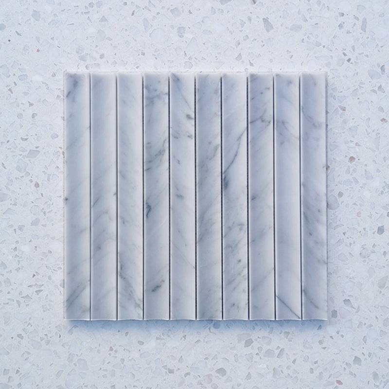 Carrara Bianco Flute Concave Marble Mosaic | Buy Concave Marble Mosaic ...