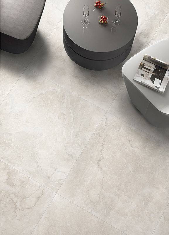 Travertino Light Grey Porcelain | Buy Porcelain Floor Tiles – Stone and ...